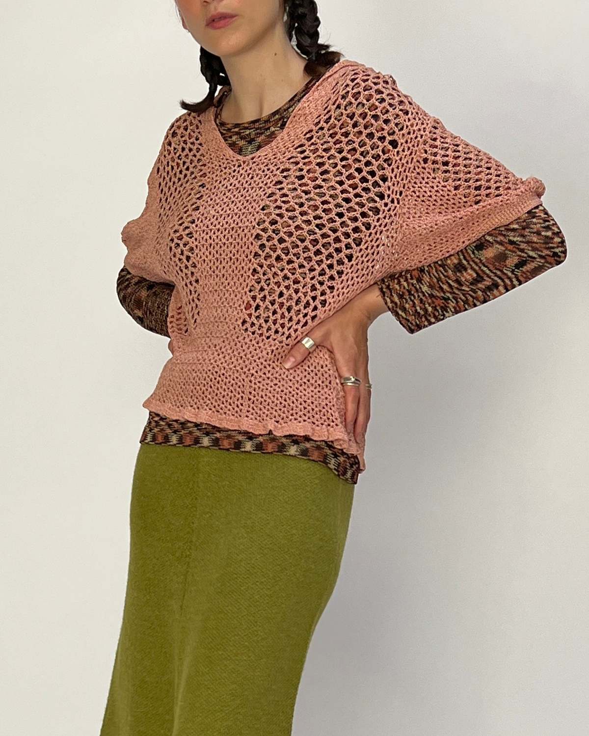 Crochet Pullover - Pink | Garmentory