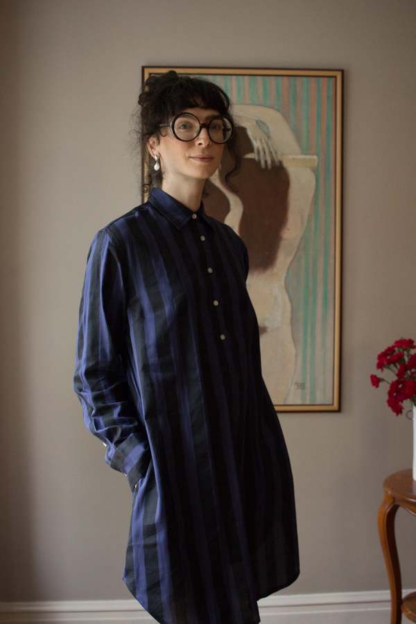 Kate Austin Designs Katherine Shirt Dress - Midnight Wide Stripe ...