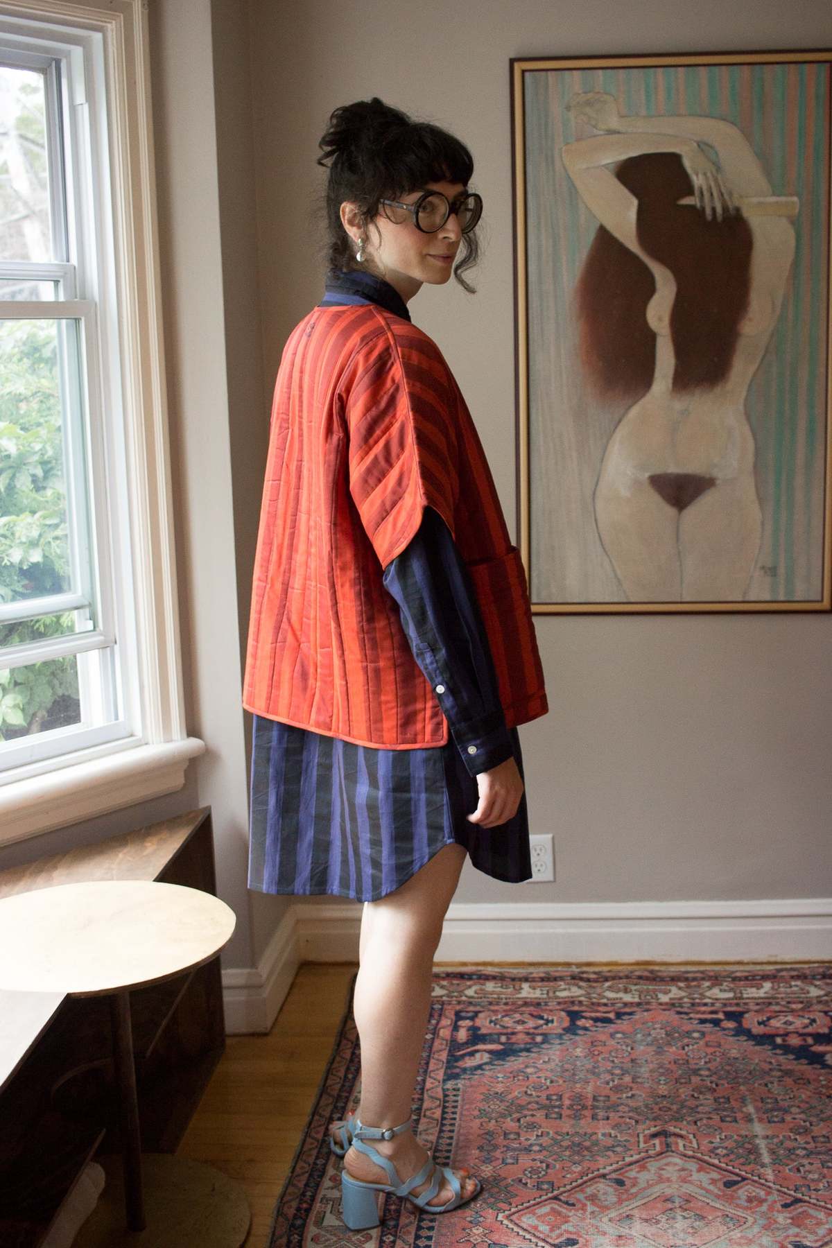 Kate Austin Designs Zora Jacket - Clay Wide Stripe | Garmentory