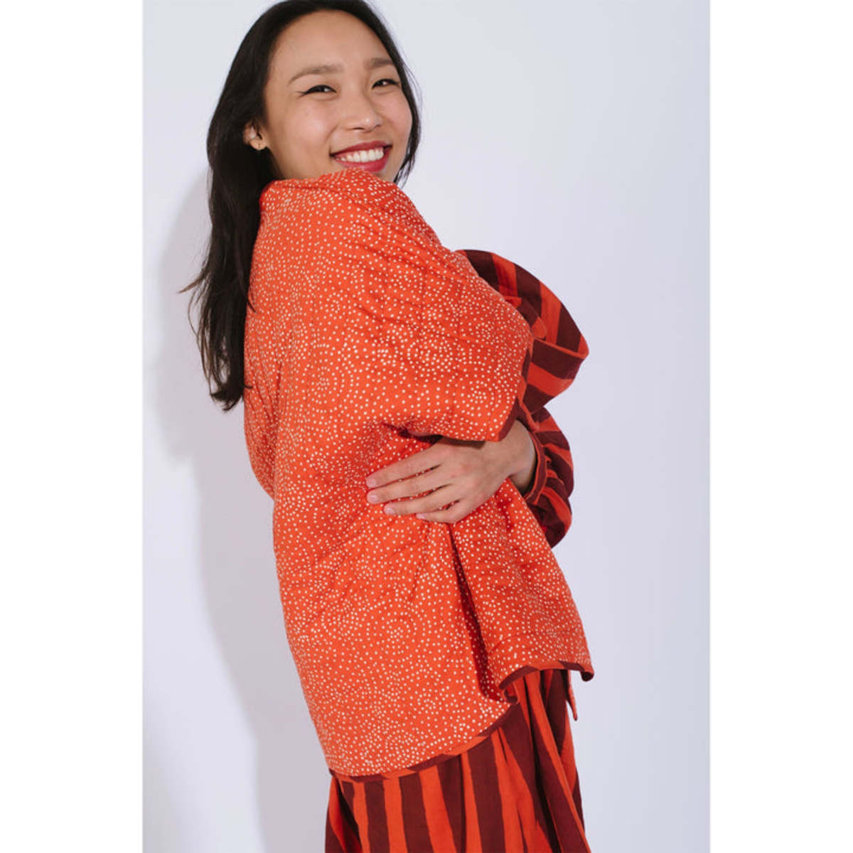 Kate Austin Designs Zora Jacket - Clay Wide Stripe | Garmentory