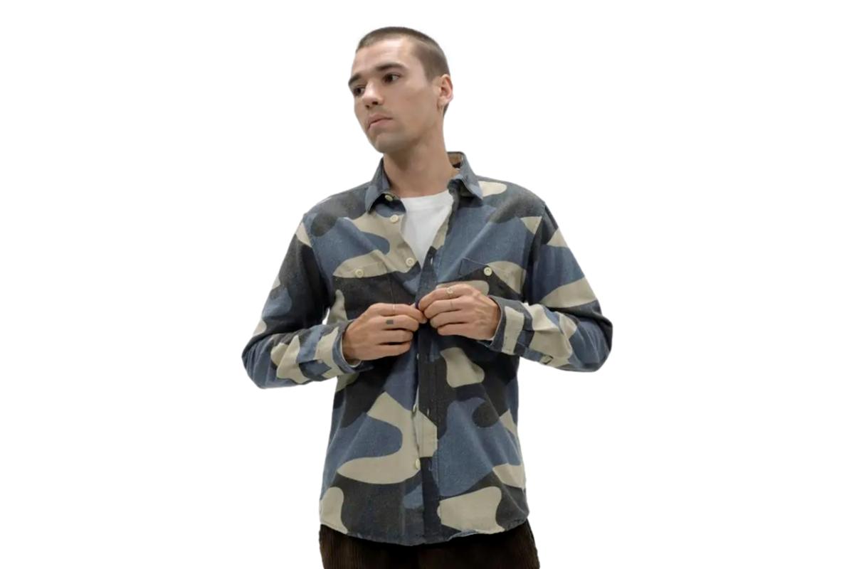 Far Afield Patch Pocket Flannel Shirt - Navy Camo | Garmentory