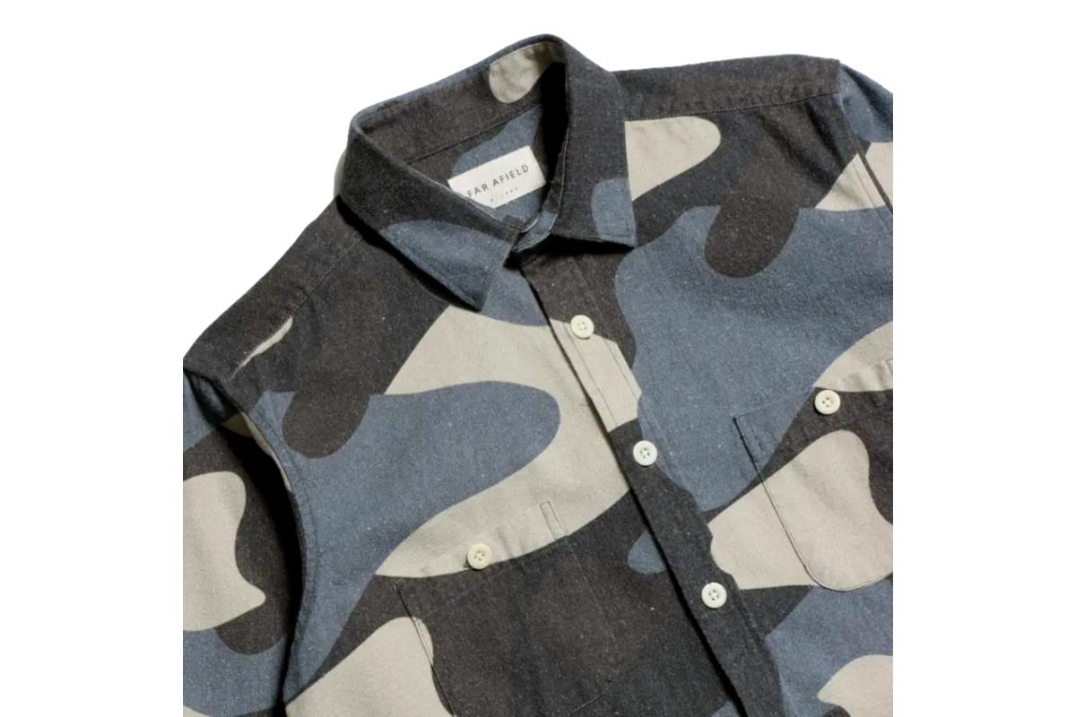 Far Afield Patch Pocket Flannel Shirt - Navy Camo | Garmentory