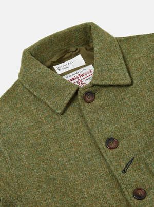 Universal Works LW Harris Tweed Bakers Chore Jacket - Olive | Garmentory