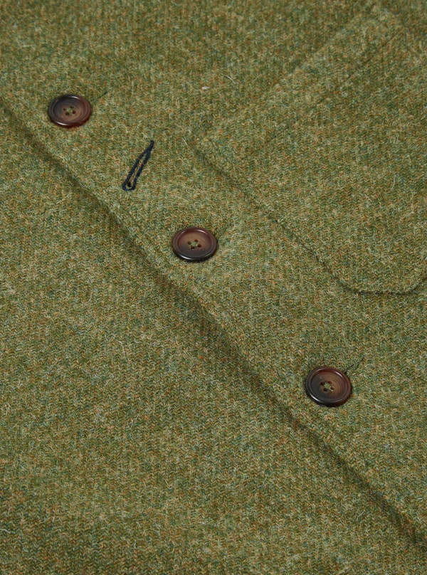 Universal Works LW Harris Tweed Bakers Chore Jacket - Olive | Garmentory