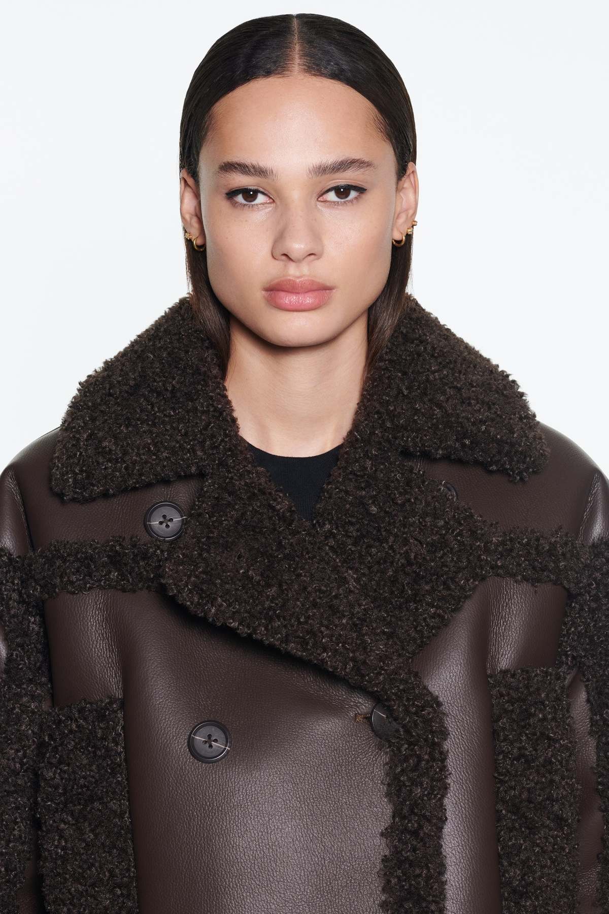 Stand Studio Kristy Faux Shearling Faux Fur Jacket - Dark Brown ...