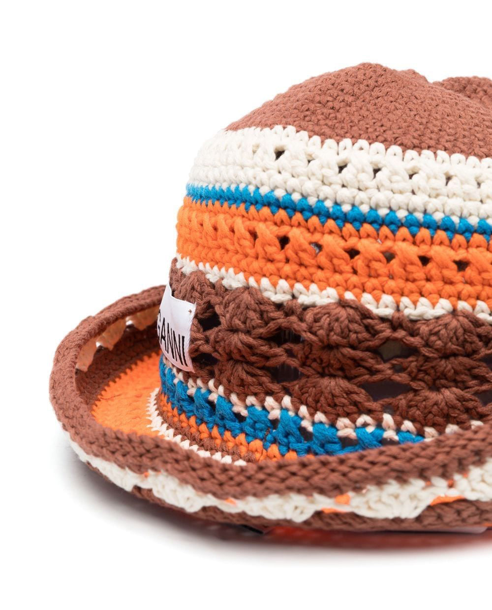 Ganni Crochet Bucket Hat - Root Beer | Garmentory
