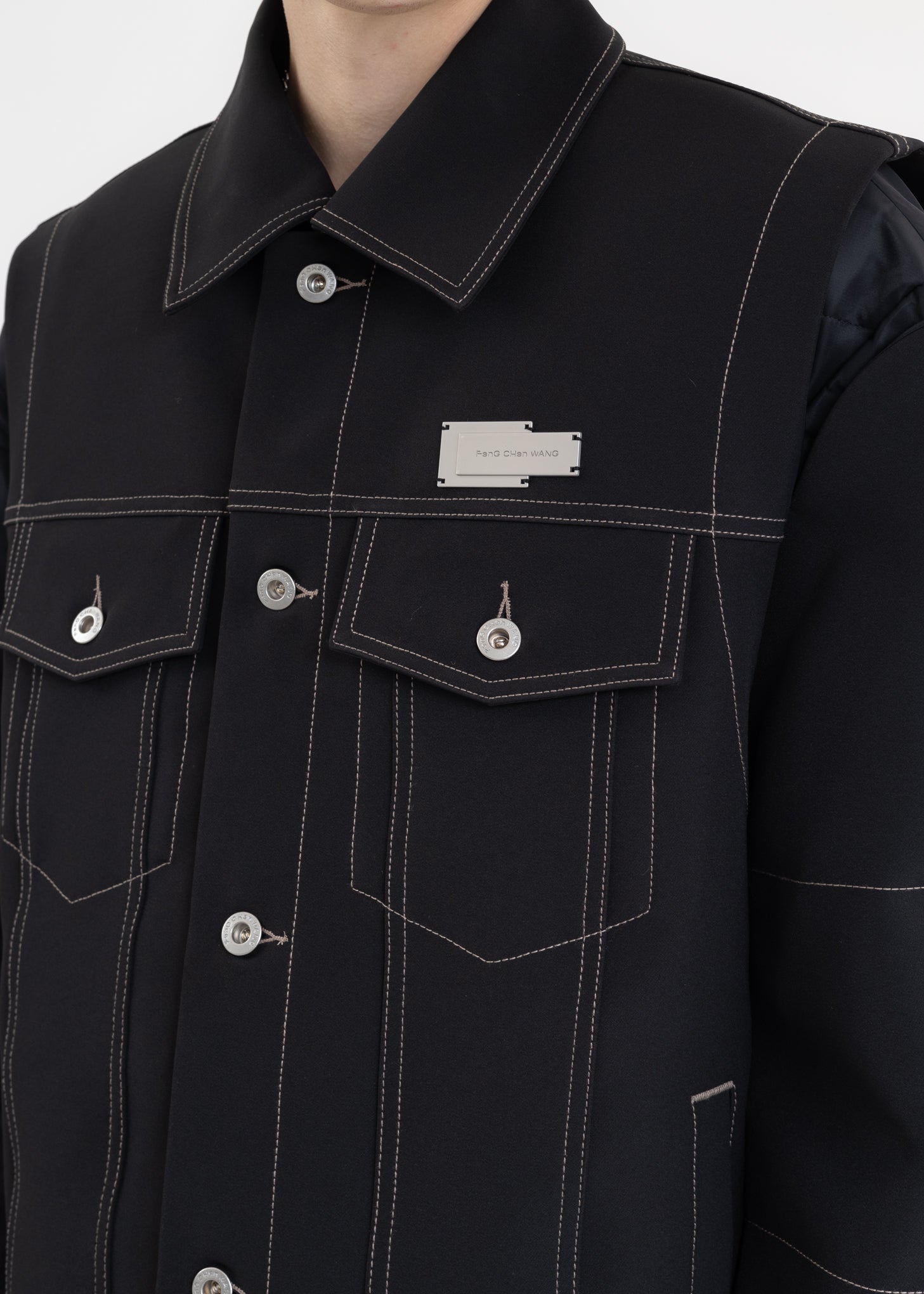 Feng Chen Wang Detachable Two-piece Jacket - Black | Garmentory