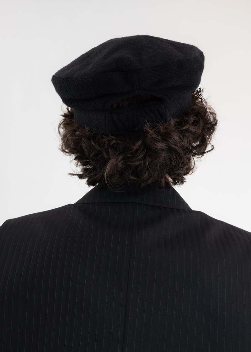 Feng Chen Wang Phoenix Metal Embellishment Beret - black | Garmentory