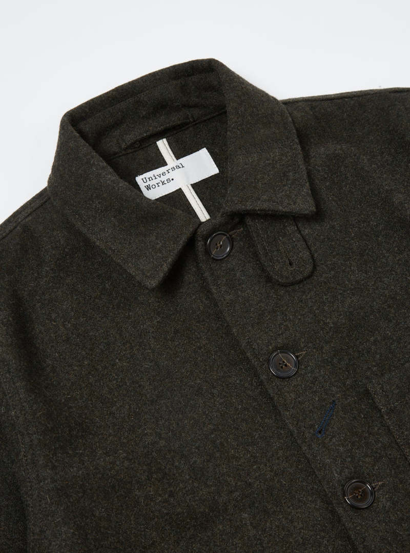 Universal Works Melton Bakers V3 Chore Jacket - Olive | Garmentory