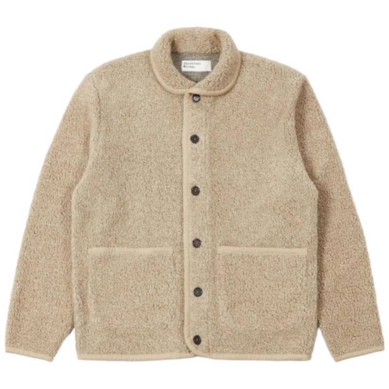 Universal Works Shakespeare Fleece Lancaster Jacket - Stone | Garmentory