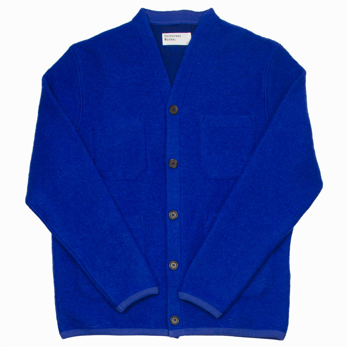 Universal Works Wool Fleece Cardigan - Blue | Garmentory