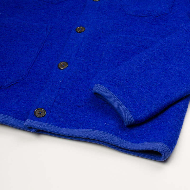 Universal Works Wool Fleece Cardigan - Blue | Garmentory
