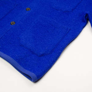 Universal Works Wool Fleece Cardigan - Blue | Garmentory