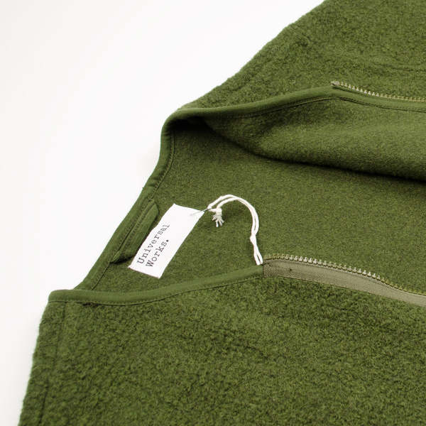 Universal Works Tibet Fleece Zip Liner Jacket - Olive | Garmentory