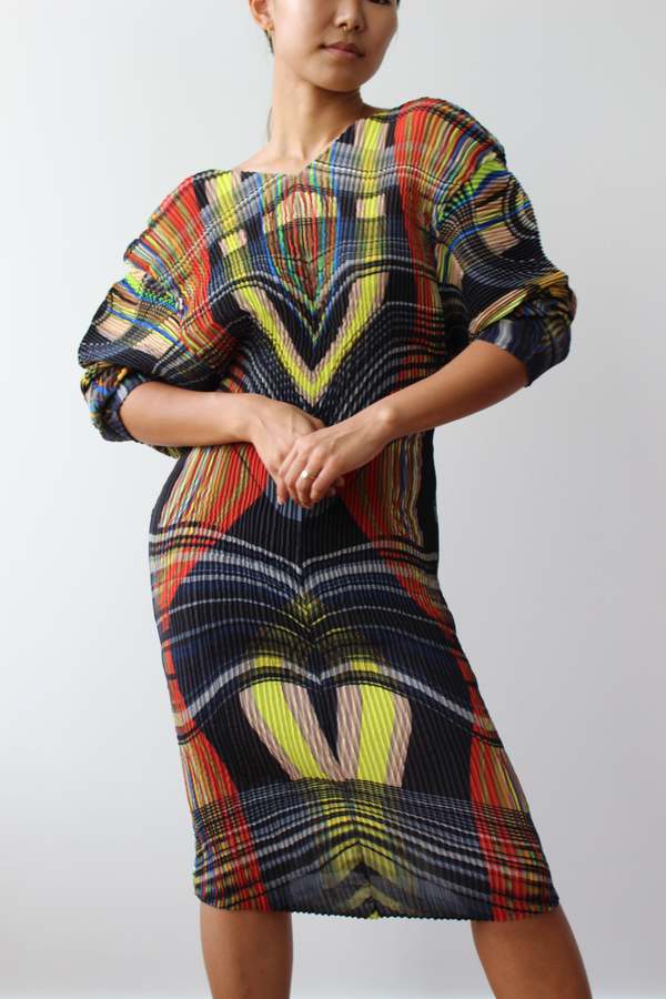 Julia Heuer Linus Pleated Dress - Argo | Garmentory