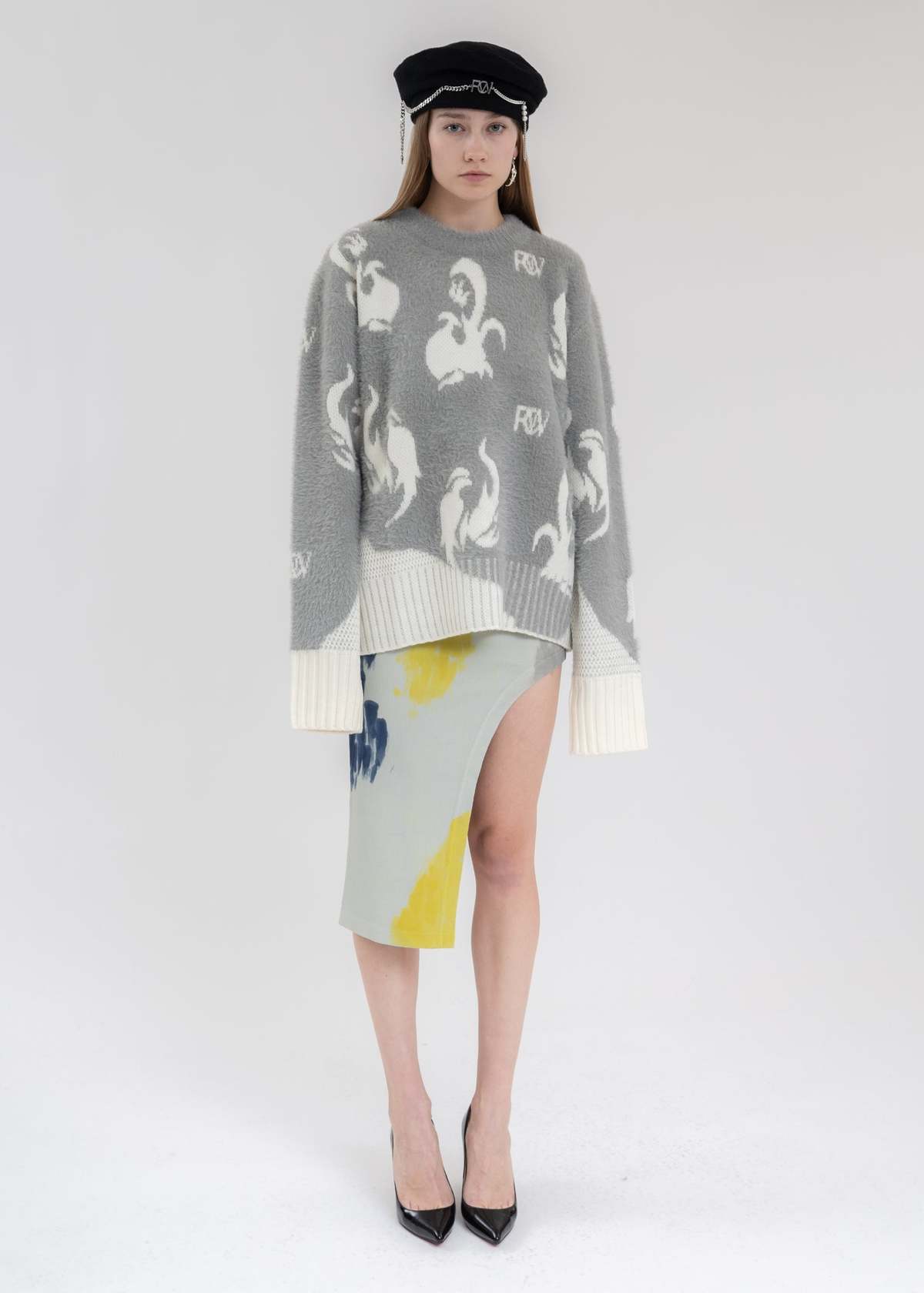 Feng Chen Wang Phoenix Metal Embellishment Beret - black | Garmentory