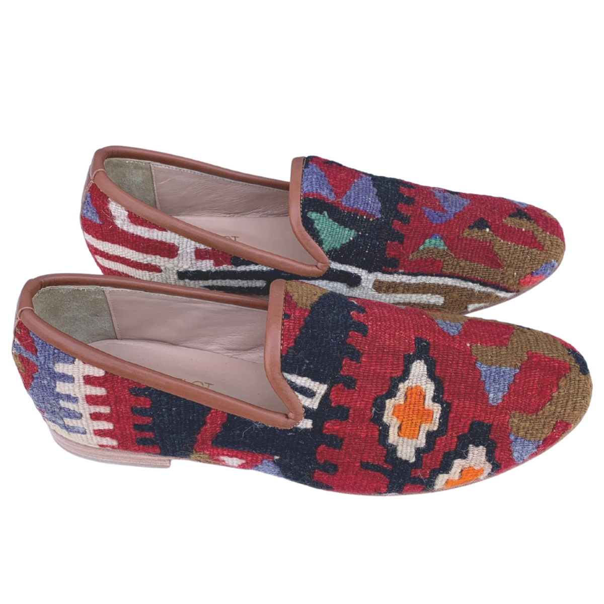 Ocelot Market Turkish Kilim Loafer - Red/Tan | Garmentory