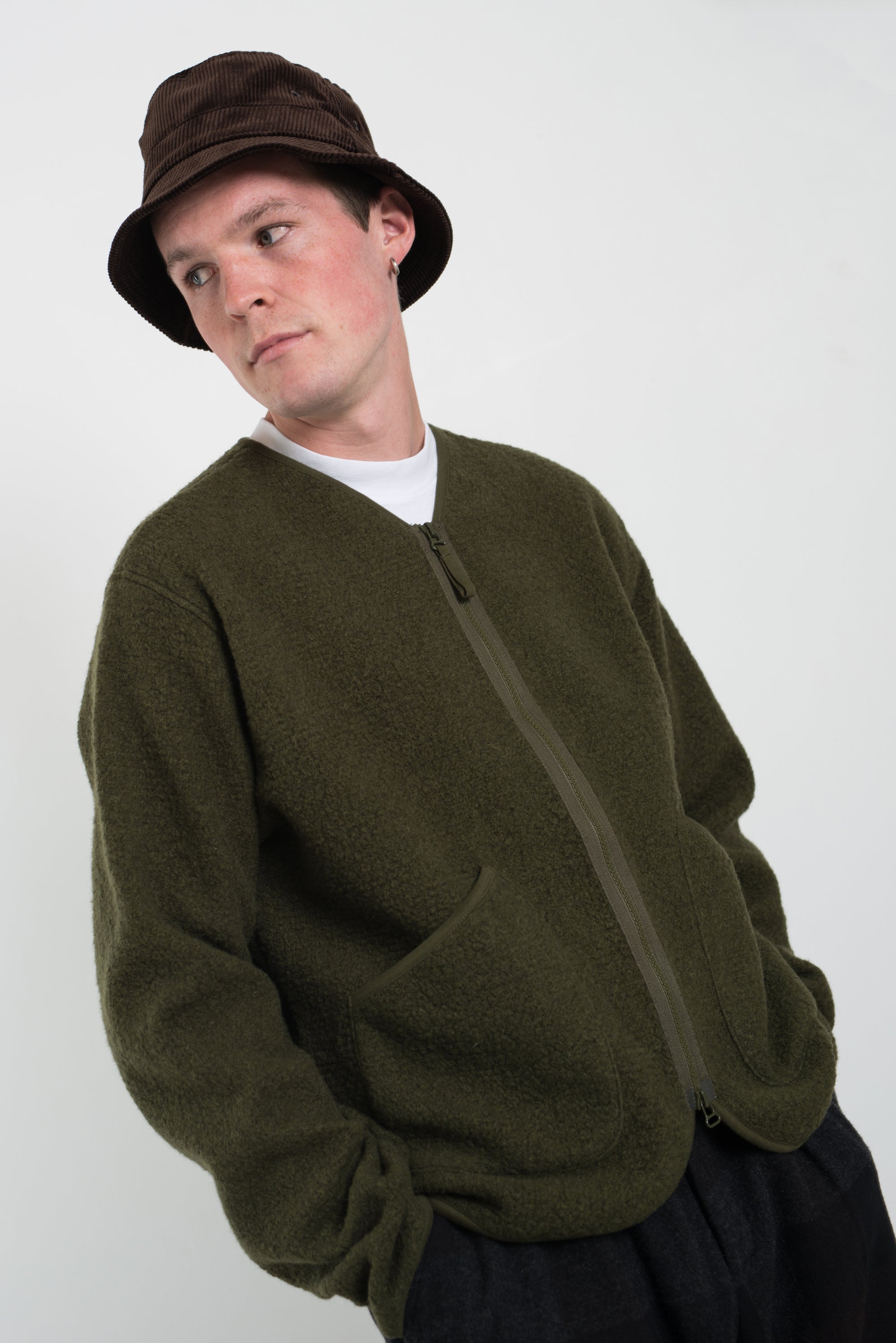 Universal Works Zip Liner Jacket Tibet Fleece - Olive | Garmentory