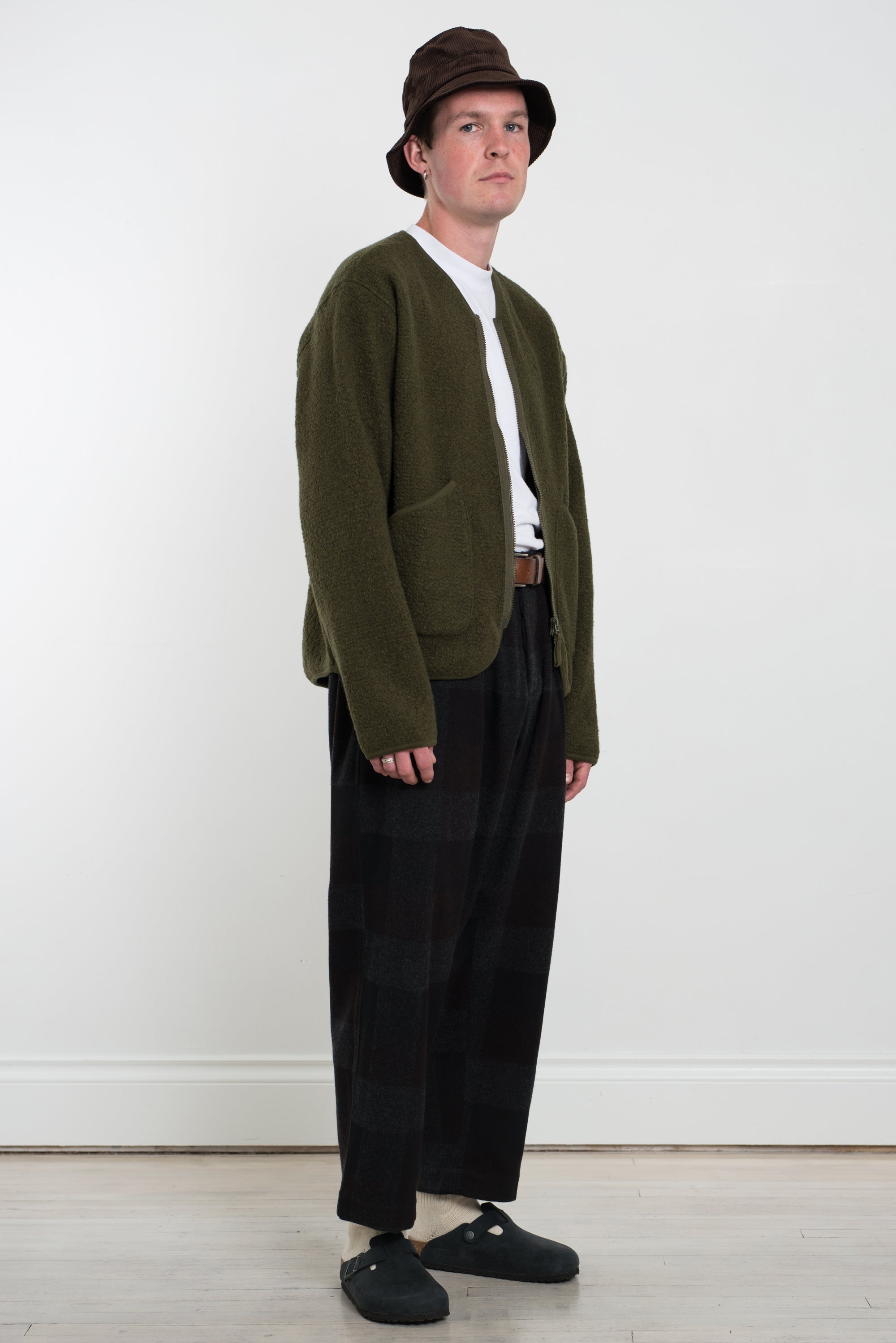 Universal Works Zip Liner Jacket Tibet Fleece - Olive | Garmentory