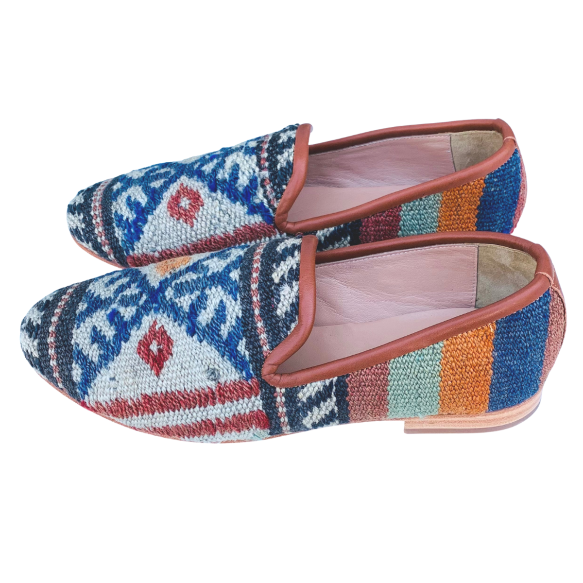 Ocelot Market Turkish Kilim Loafer - Grey/Blue Pattern | Garmentory