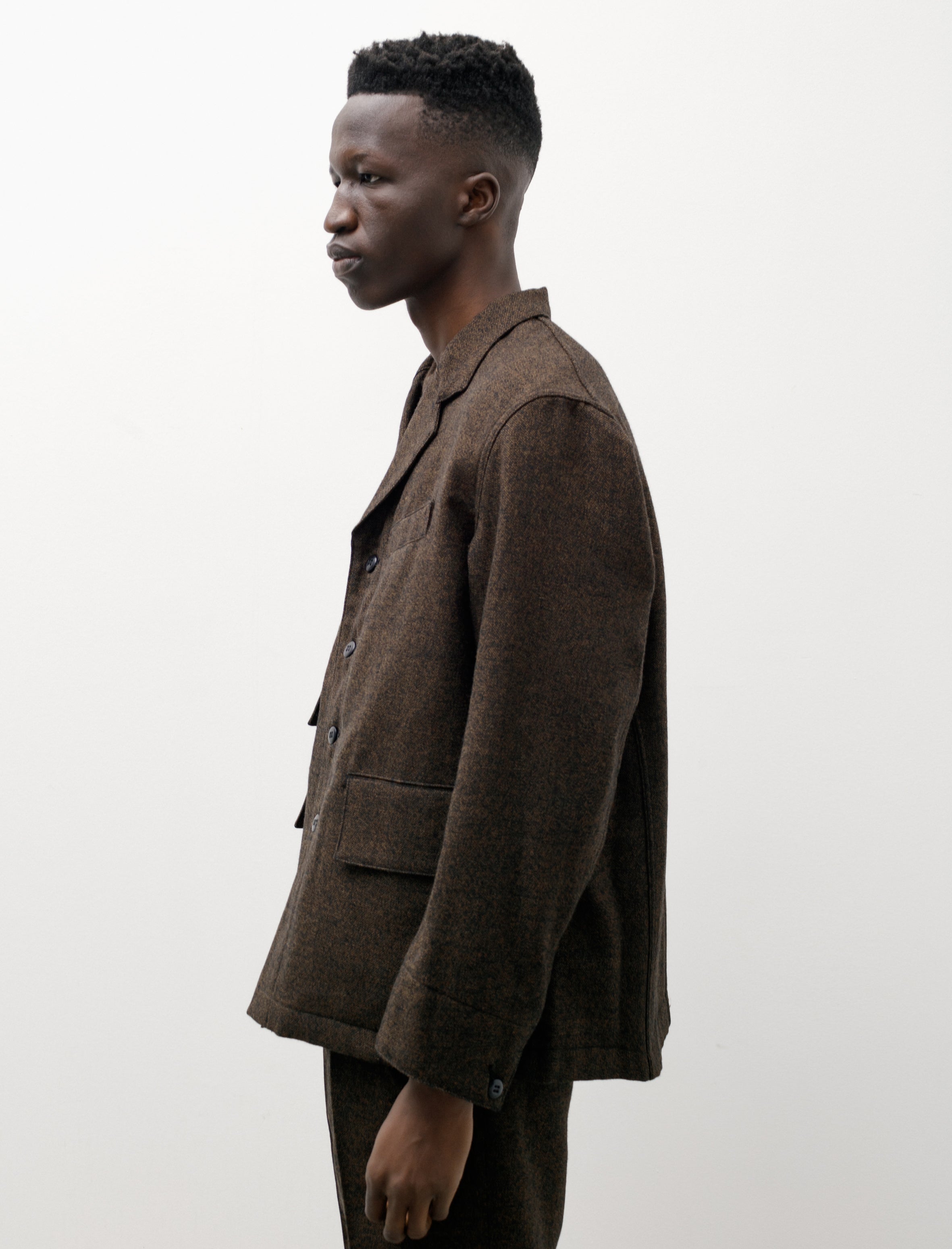 Taiga Takahashi Mens Lot 308 Sack Jacket - Melange Black | Garmentory