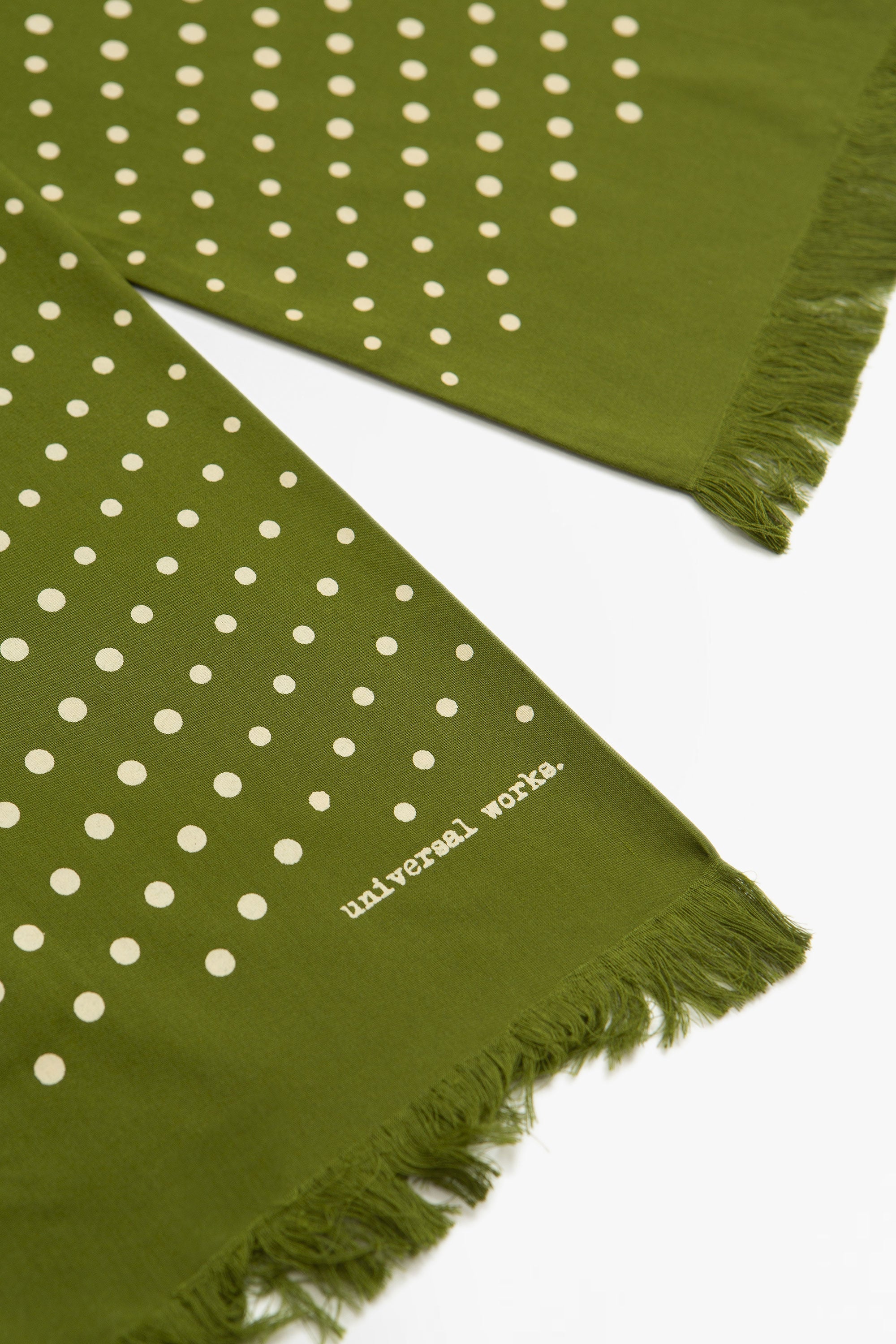 Universal Works Short Scarf - Dot Print Green | Garmentory