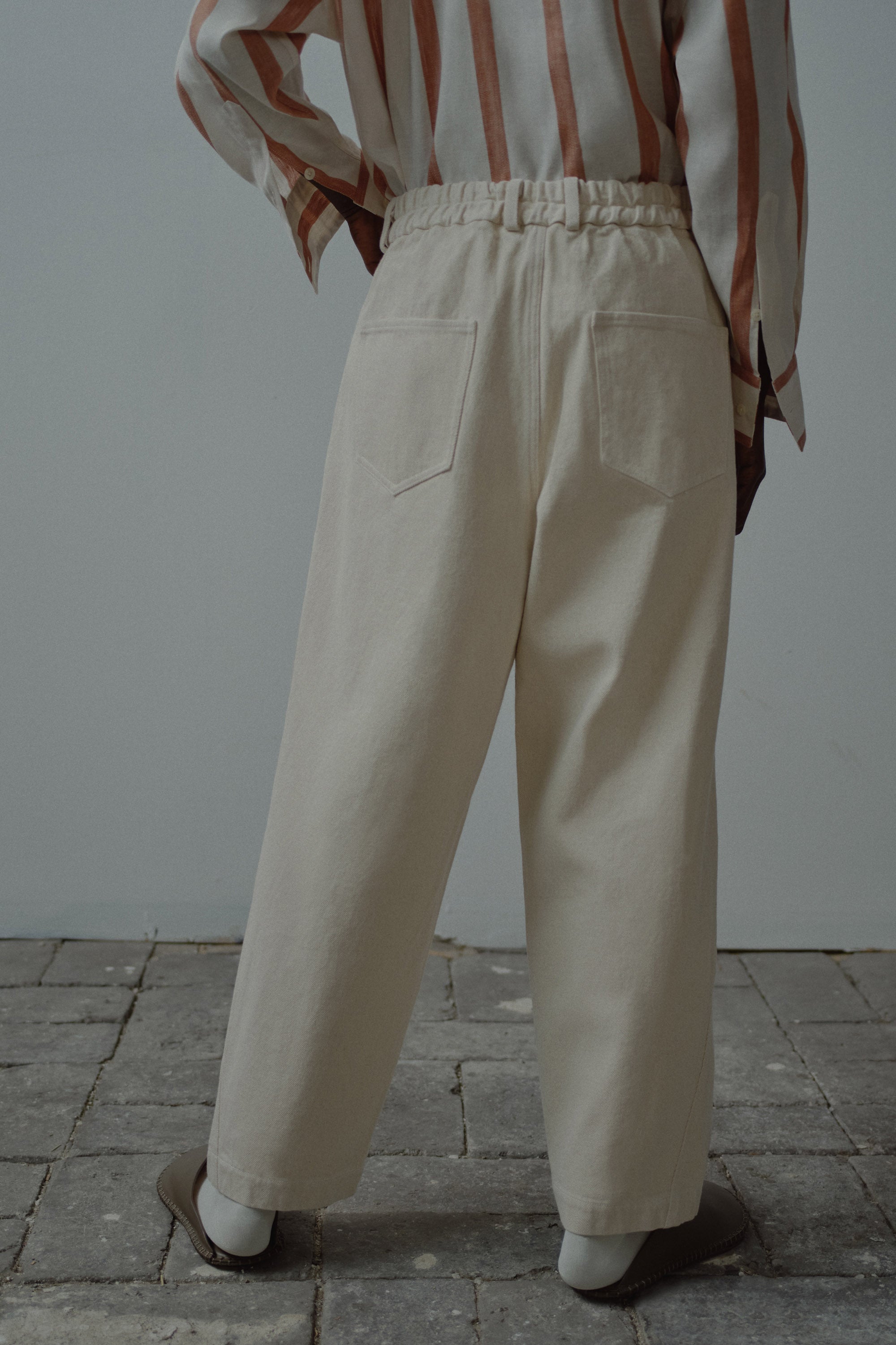 Cordera Crosswise Seam Pants - Natural | Garmentory