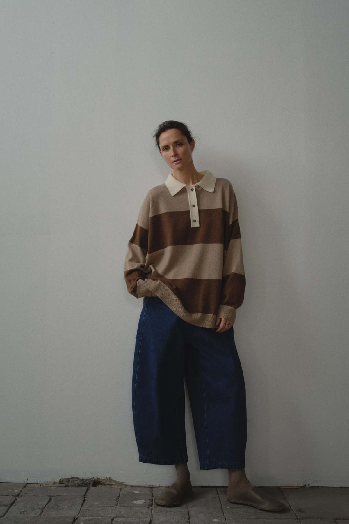Cordera Curved Leg Pants - Denim | Garmentory