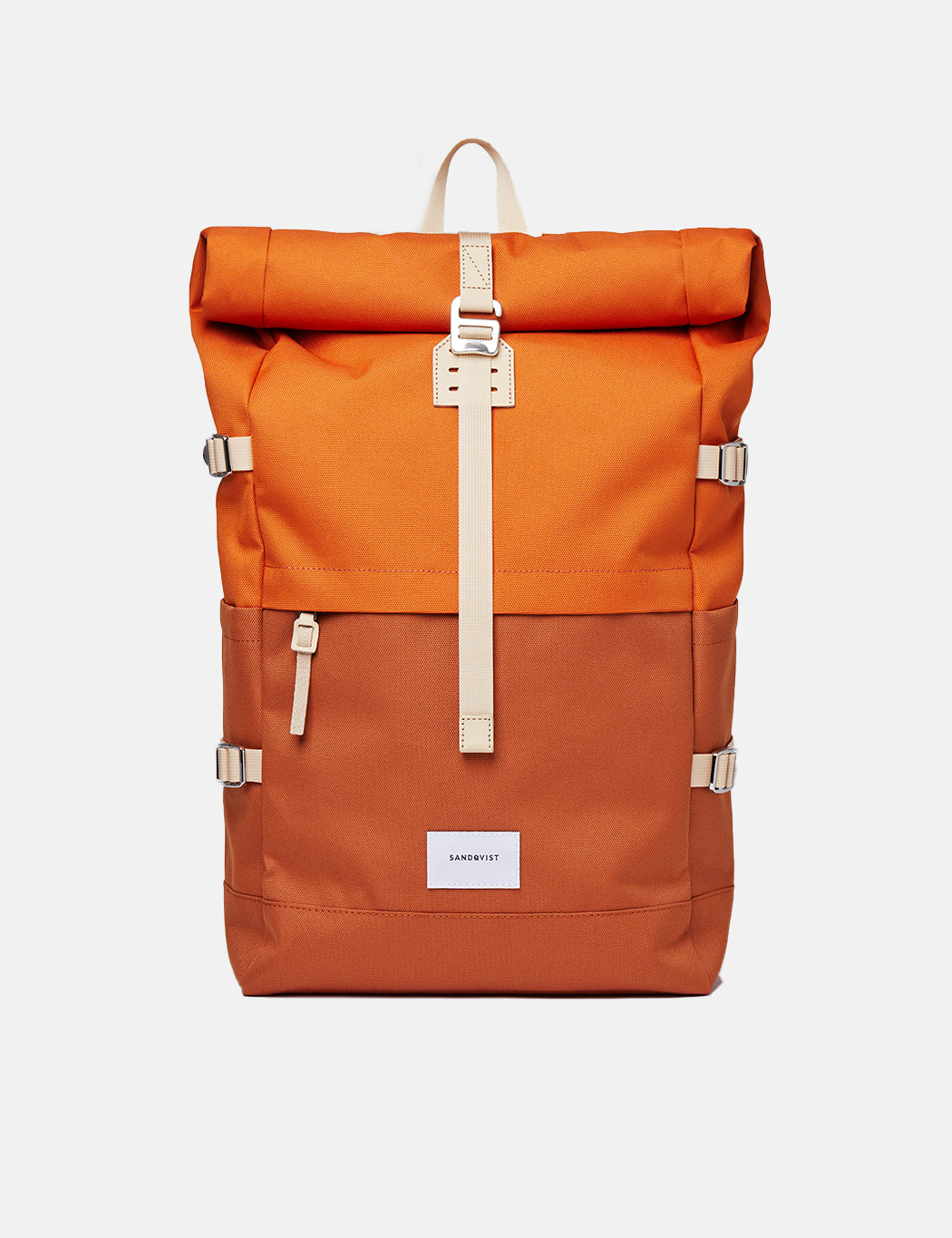 Sandqvist Bernt Leather Backpack - Burnt Orange/Natural | Garmentory