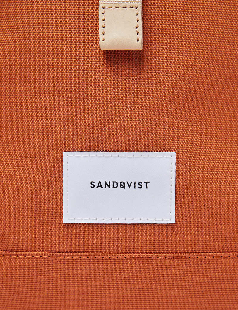 Sandqvist Bernt Leather Backpack - Burnt Orange/Natural | Garmentory