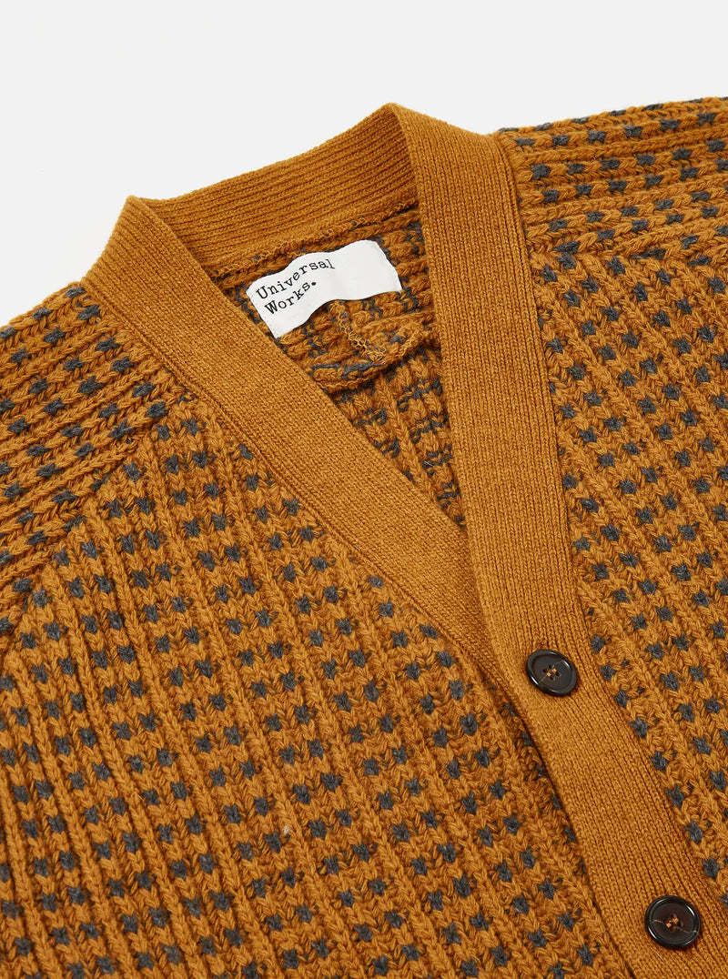 Universal Works Vince Cardigan - Cumin/Grey | Garmentory