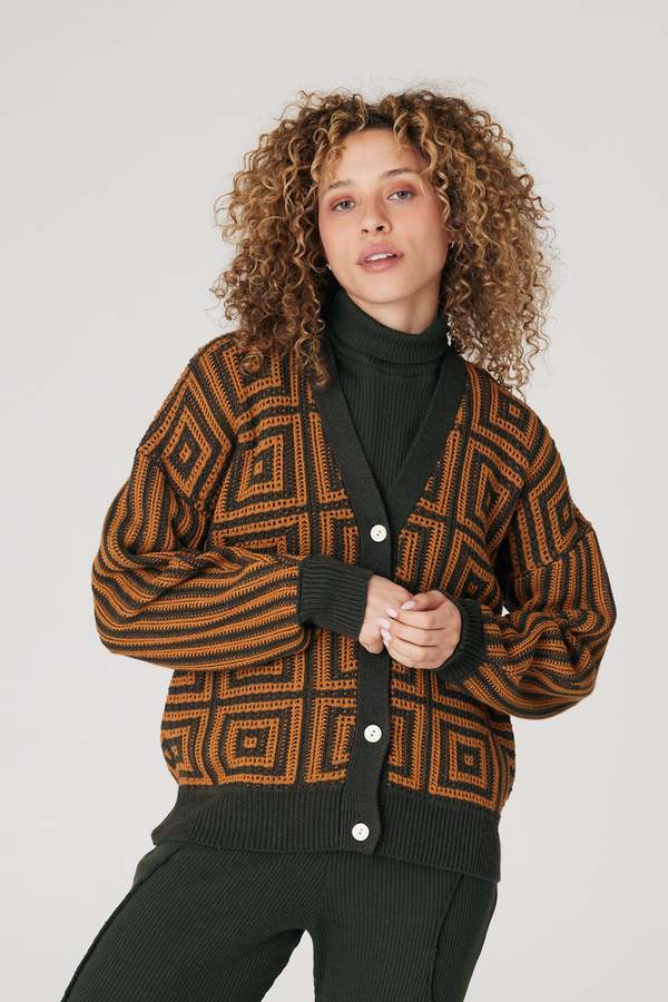 Back Beat Co. Organic Cotton Spiral Cardigan - Ginger | Garmentory