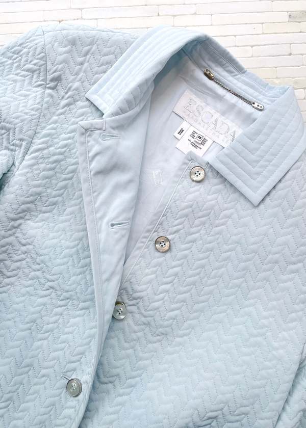 Vintage Silk Escada Quilted Jacket - Blue | Garmentory