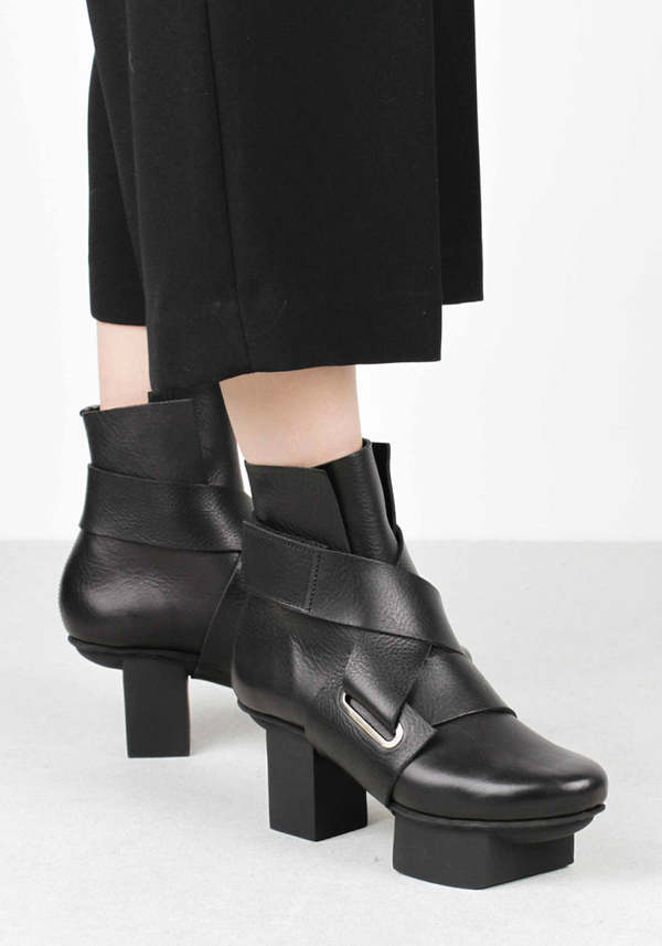 Trippen Leather Wrap Detail Trust Boot - Black | Garmentory