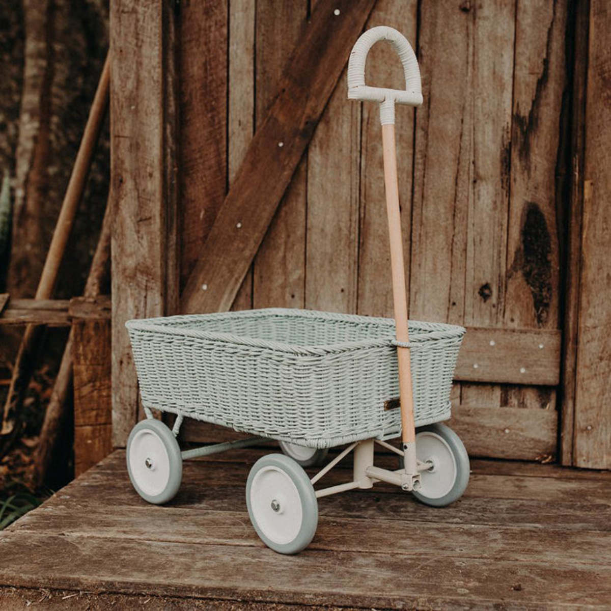 Kids Olli Ella Rattan Wonder Wagon - Vintage Blue | Garmentory