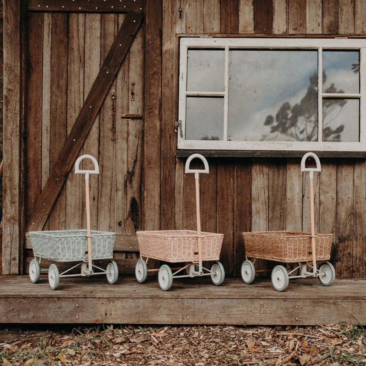 Kids Olli Ella Rattan Wonder Wagon - Vintage Blue | Garmentory