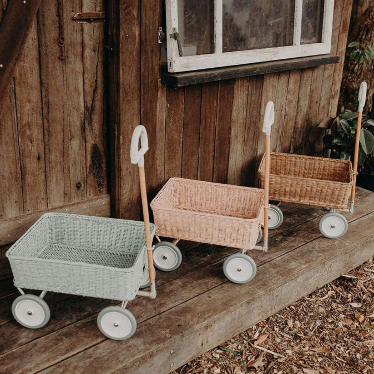 Kids Olli Ella Rattan Wonder Wagon - Vintage Blue | Garmentory