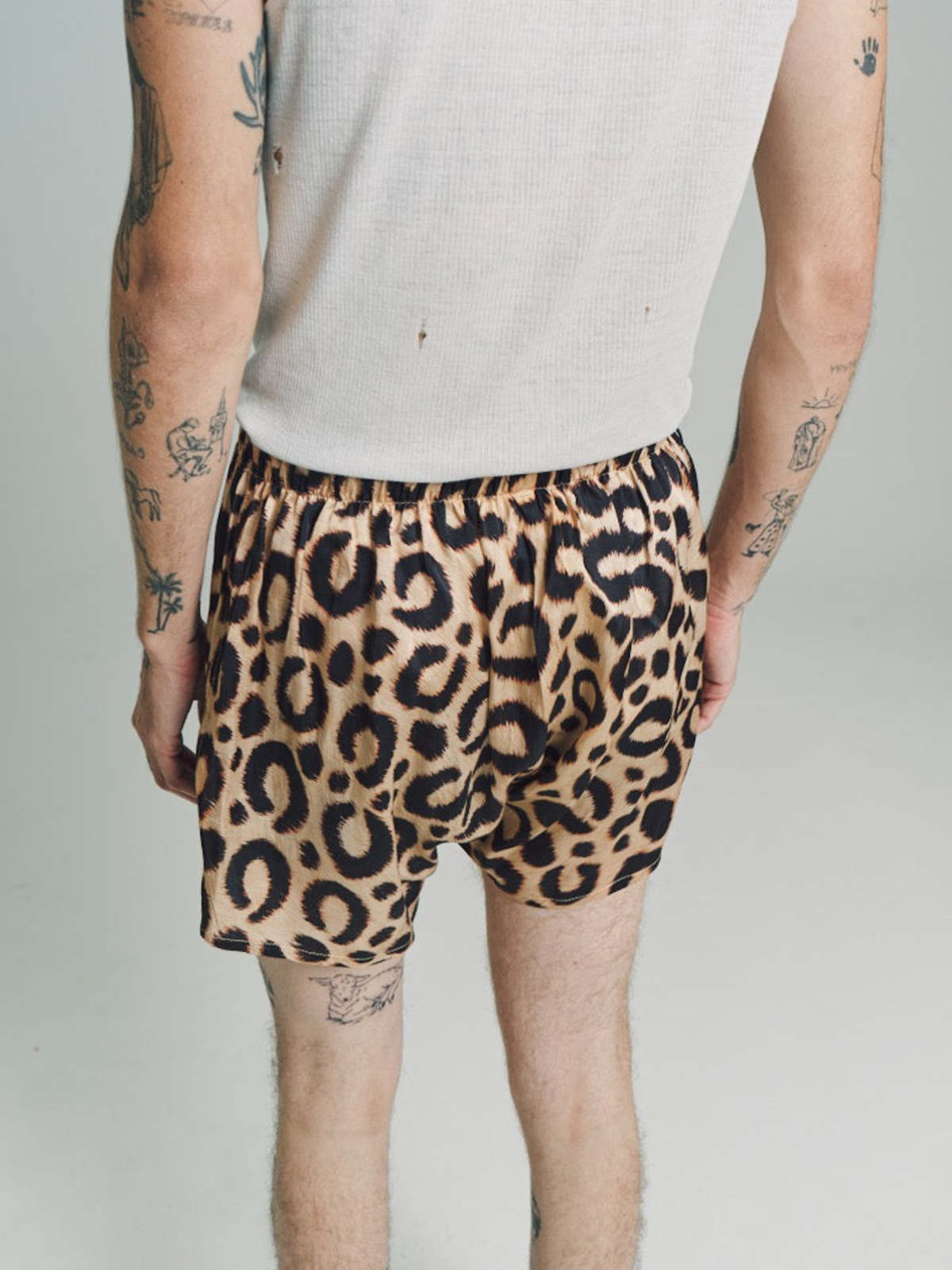 Endless Joy Satin Silk Boxer Shorts - Leopard Print | Garmentory