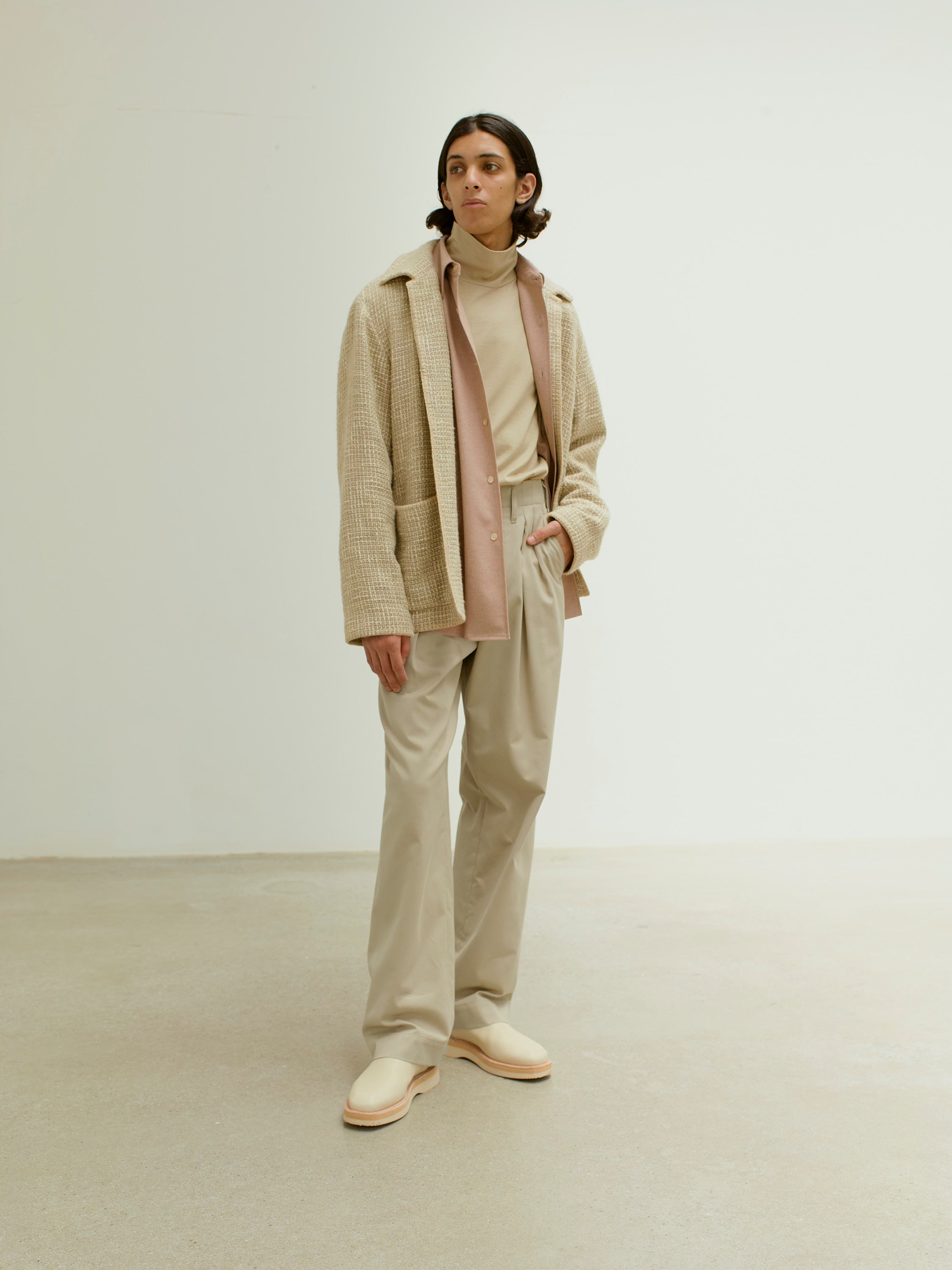 Auralee SUPER FINE WOOL COTTON TWILL SLACKS - BLACK | Garmentory