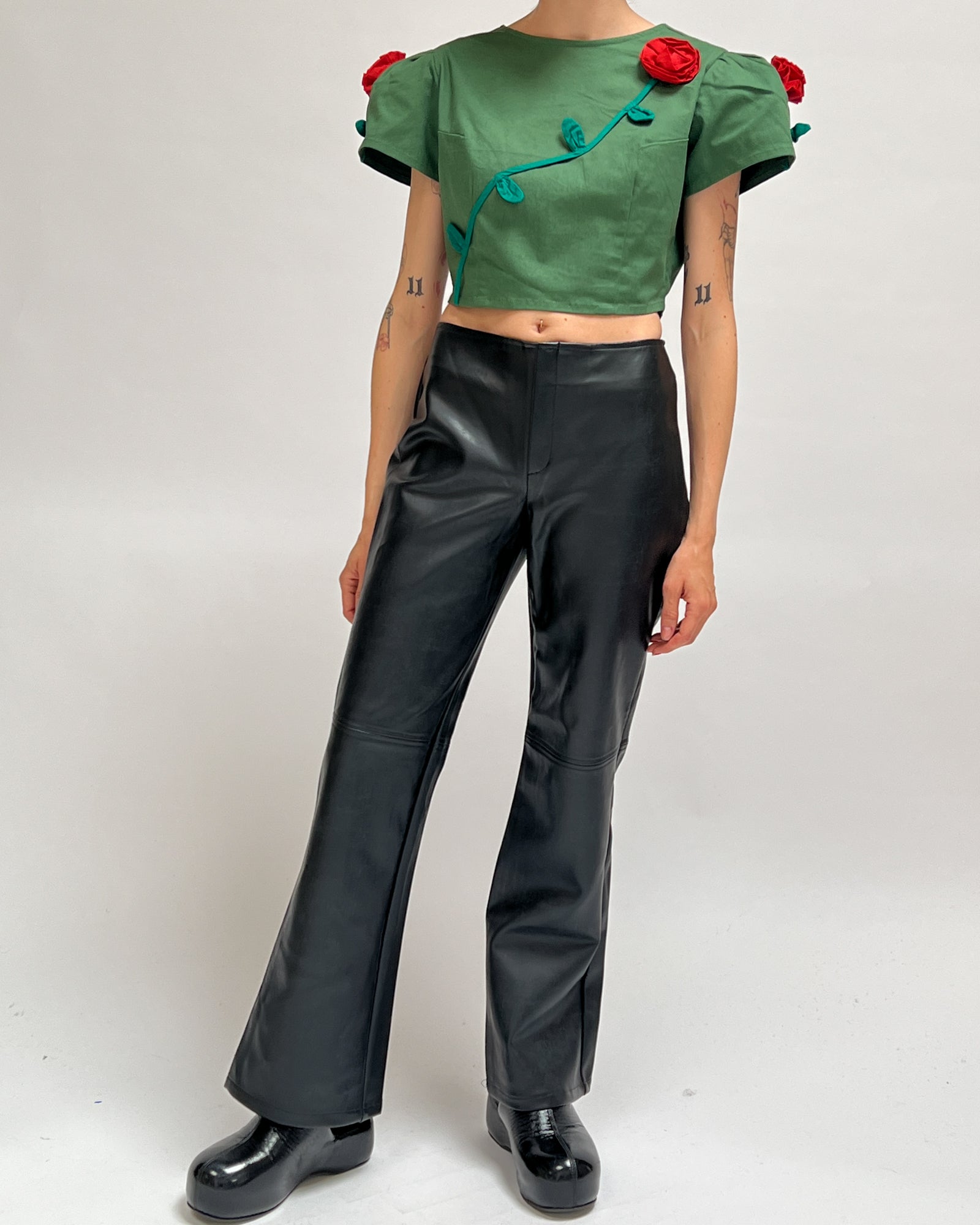 Pleather Low Rise Flares | Garmentory