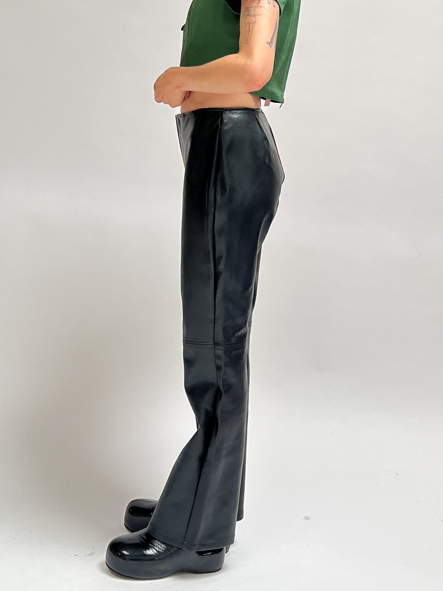 Pleather Low Rise Flares | Garmentory