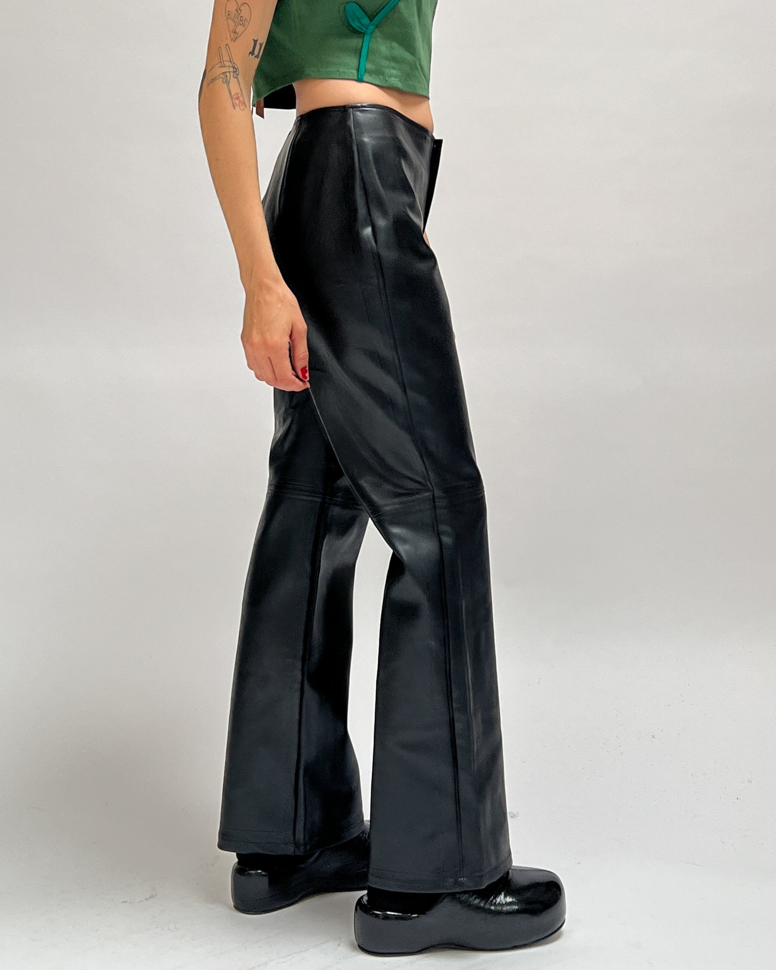 Pleather Low Rise Flares | Garmentory