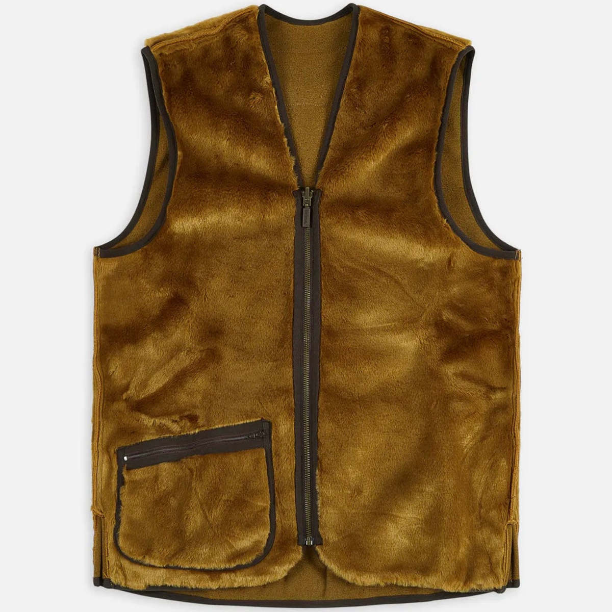 Barbour Warm Pile Waistcoat Zip-In Liner - Brown | Garmentory