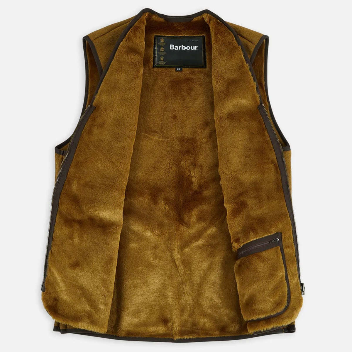 Barbour Warm Pile Waistcoat Zip-In Liner - Brown | Garmentory