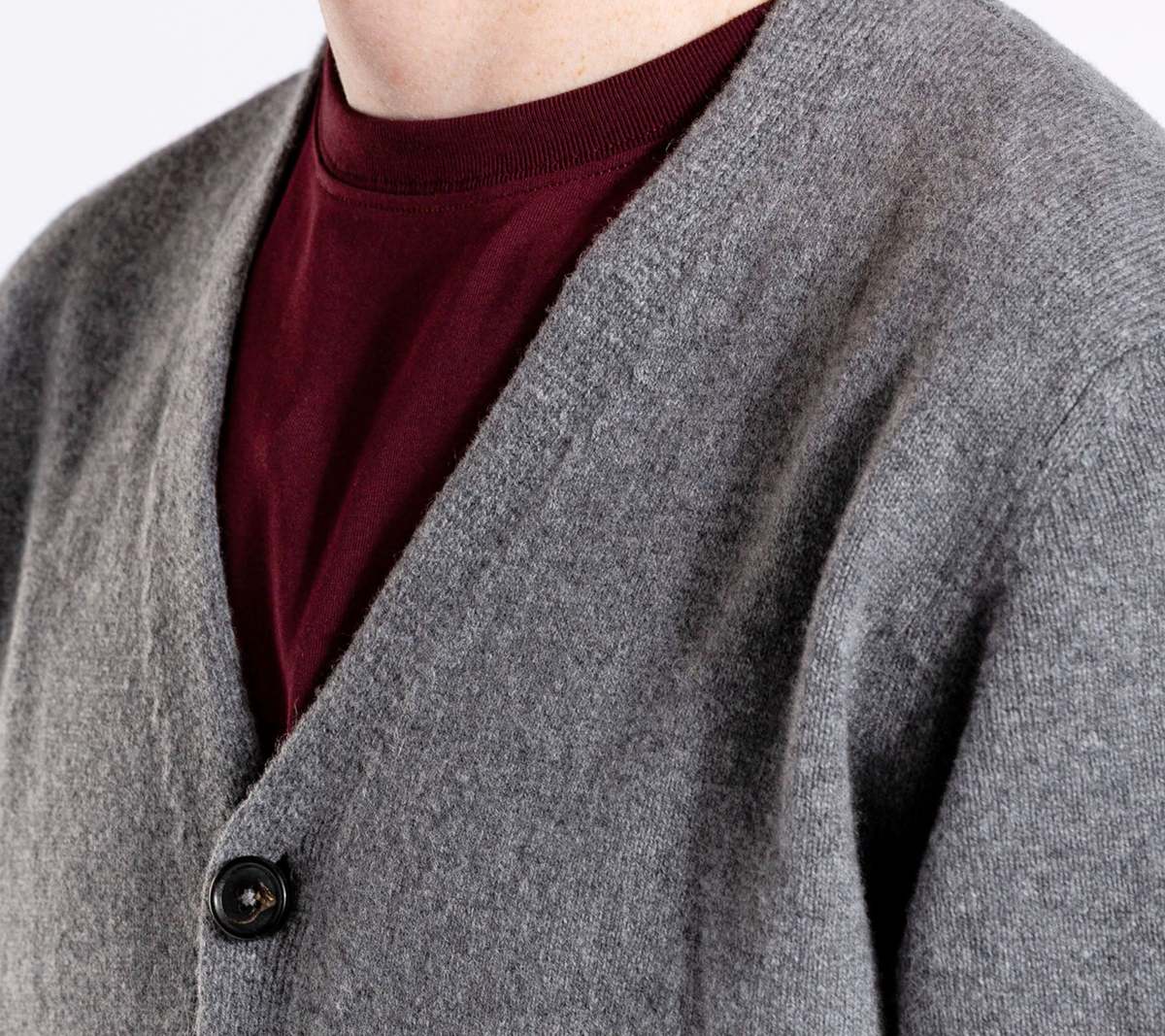 Norse Projects Adam Lambswool Cardigan - Grey Melange | Garmentory