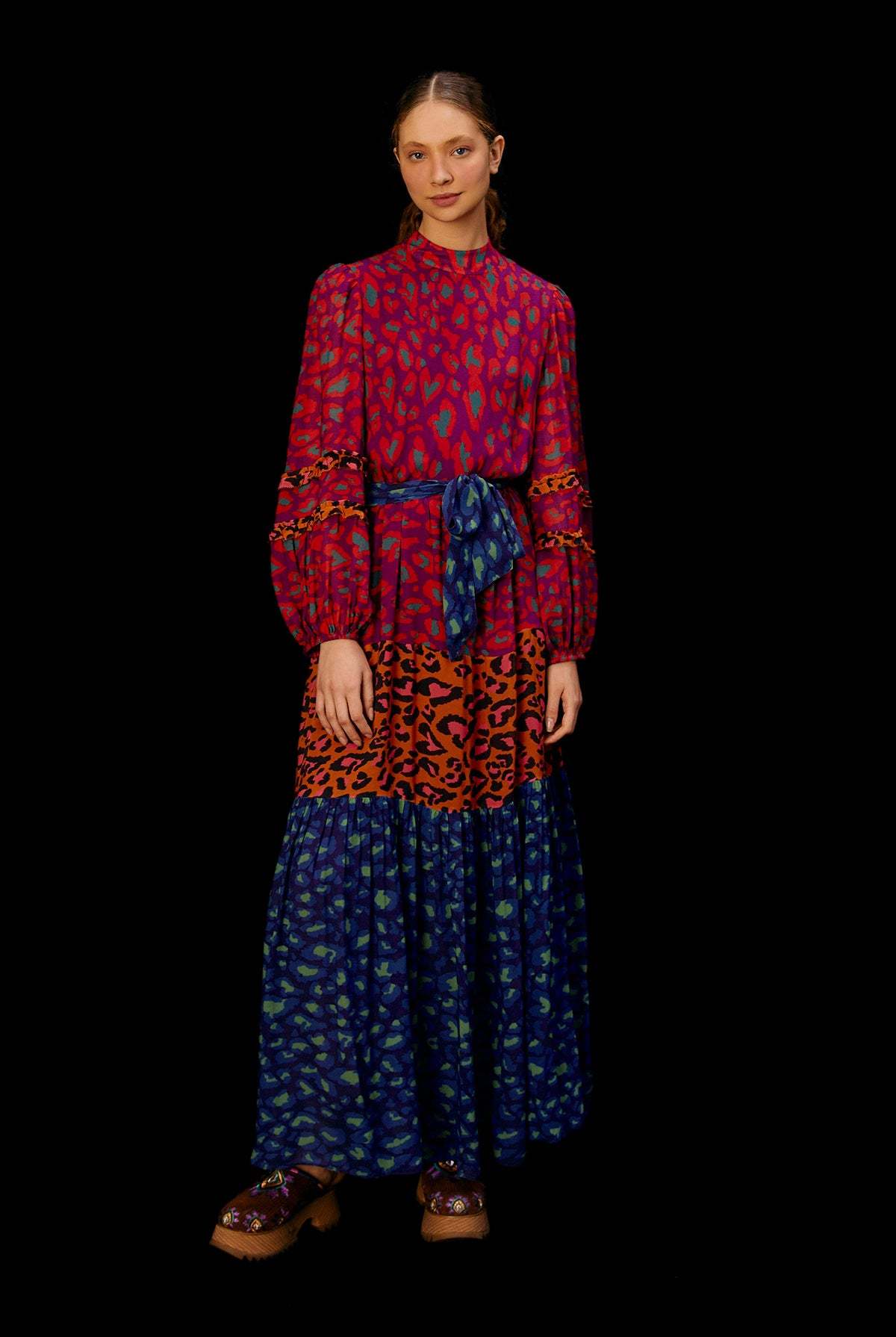 Farm Rio Mixed Leopard Pop Maxi Dress - Multi | Garmentory