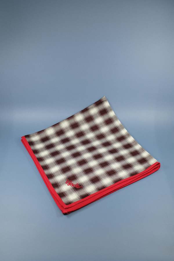 BODE Shadow Plaid Bandana - Brown & White | Garmentory