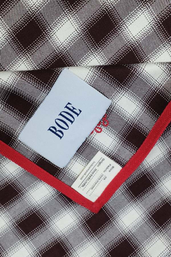 BODE Shadow Plaid Bandana - Brown & White | Garmentory