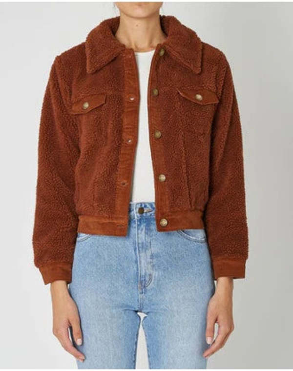 Rolla's Sherpa Trucker Jacket - Chestnut | Garmentory