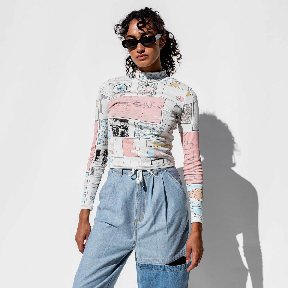ECKHAUS LATTA Lapped Baby Turtleneck - Comic | Garmentory
